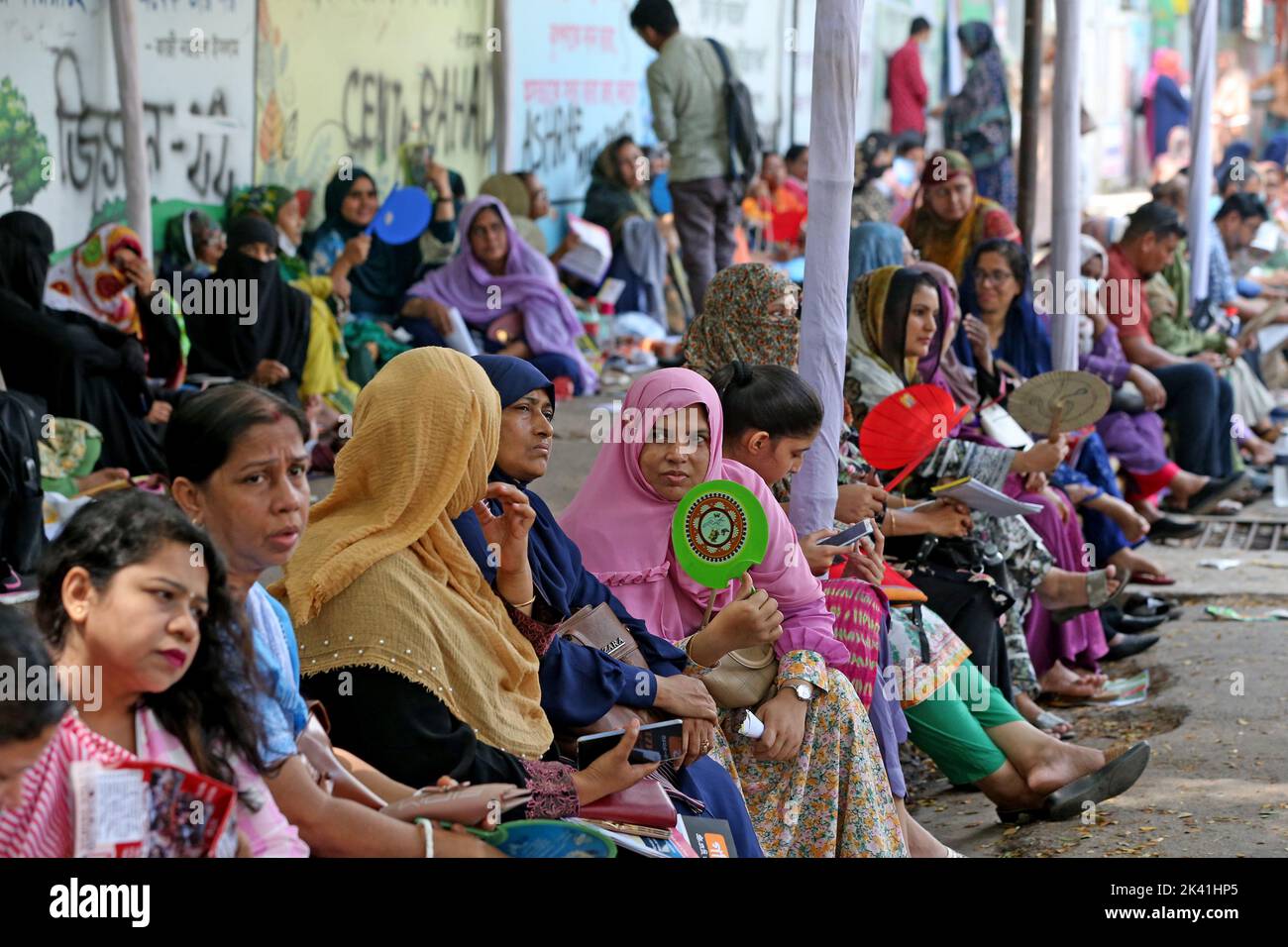 Some footage of parents of candidates waiting patiently outside the SSC ...