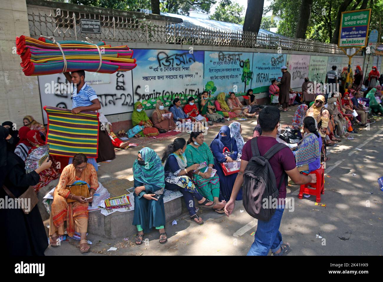Some footage of parents of candidates waiting patiently outside the SSC ...