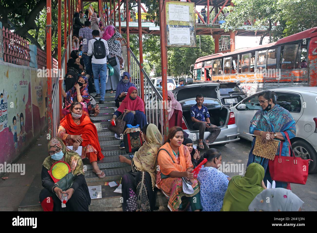 Some footage of parents of candidates waiting patiently outside the SSC ...