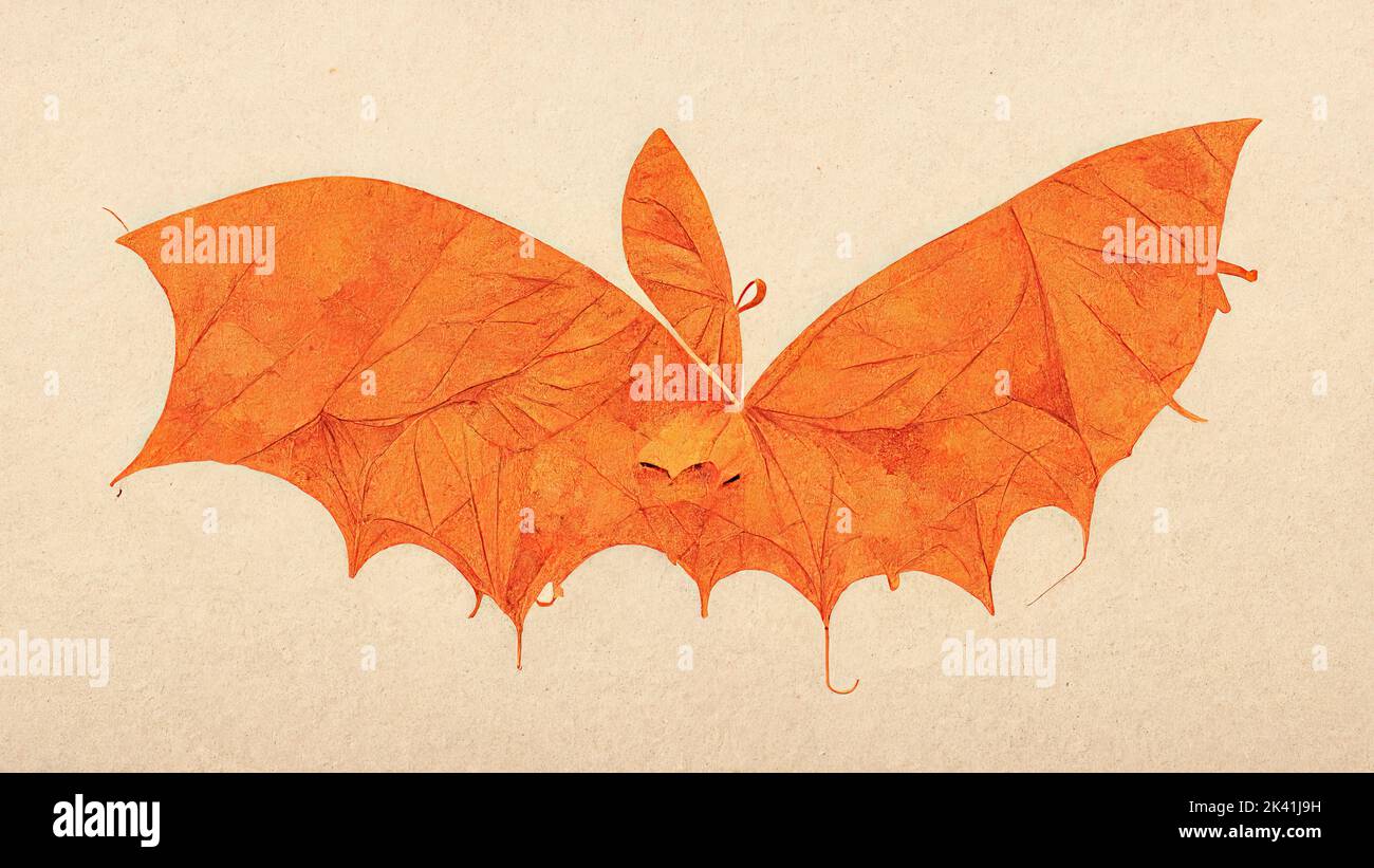 Orange creative orange Halloween bat design on white wall background ...