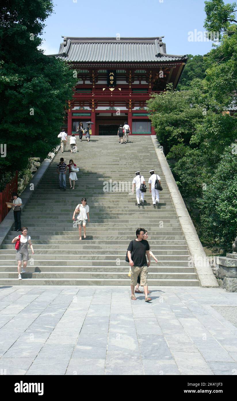 KAMAKURA,JAPAN-JULY14:Steps of Famous Buddhist Temple and visitors ...