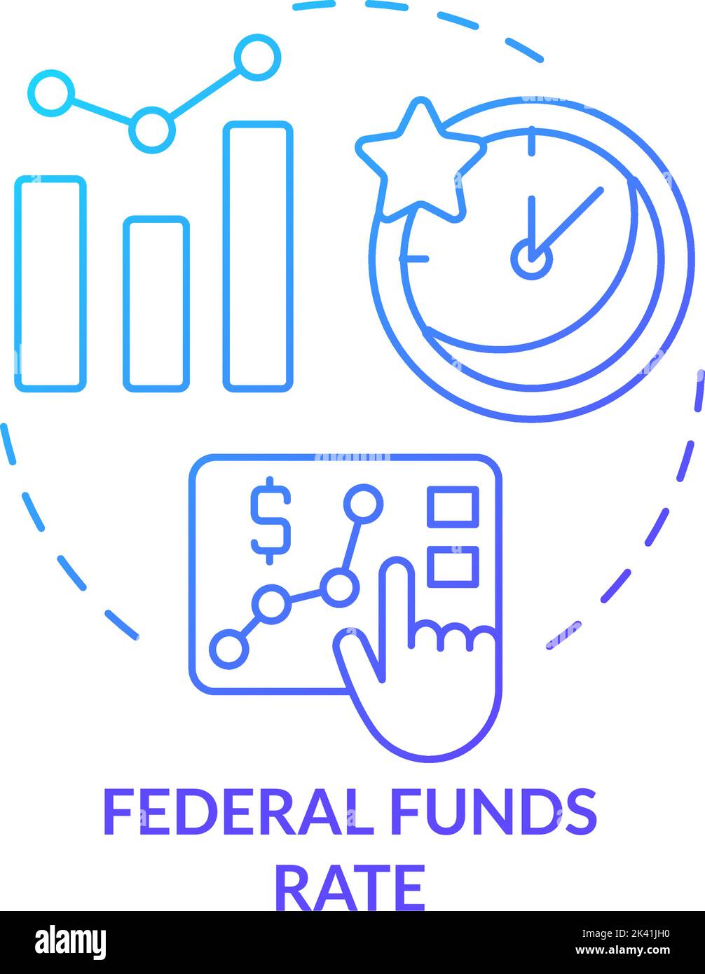 Federal funds rate blue gradient concept icon Stock Vector Image & Art ...