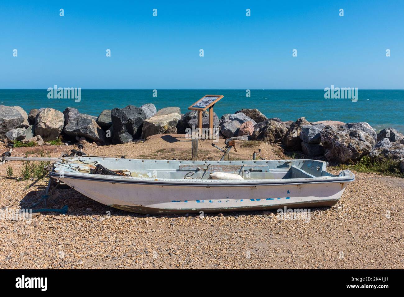 Piles of large boulders forming part of the sea defence wall at ...