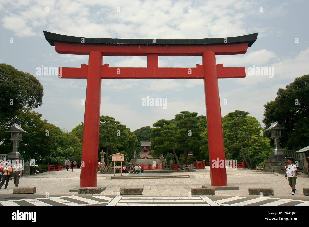KAMAKURA,JAPAN-JULY14:Japanese Gate aka Torii and Tourists. July 14 ...