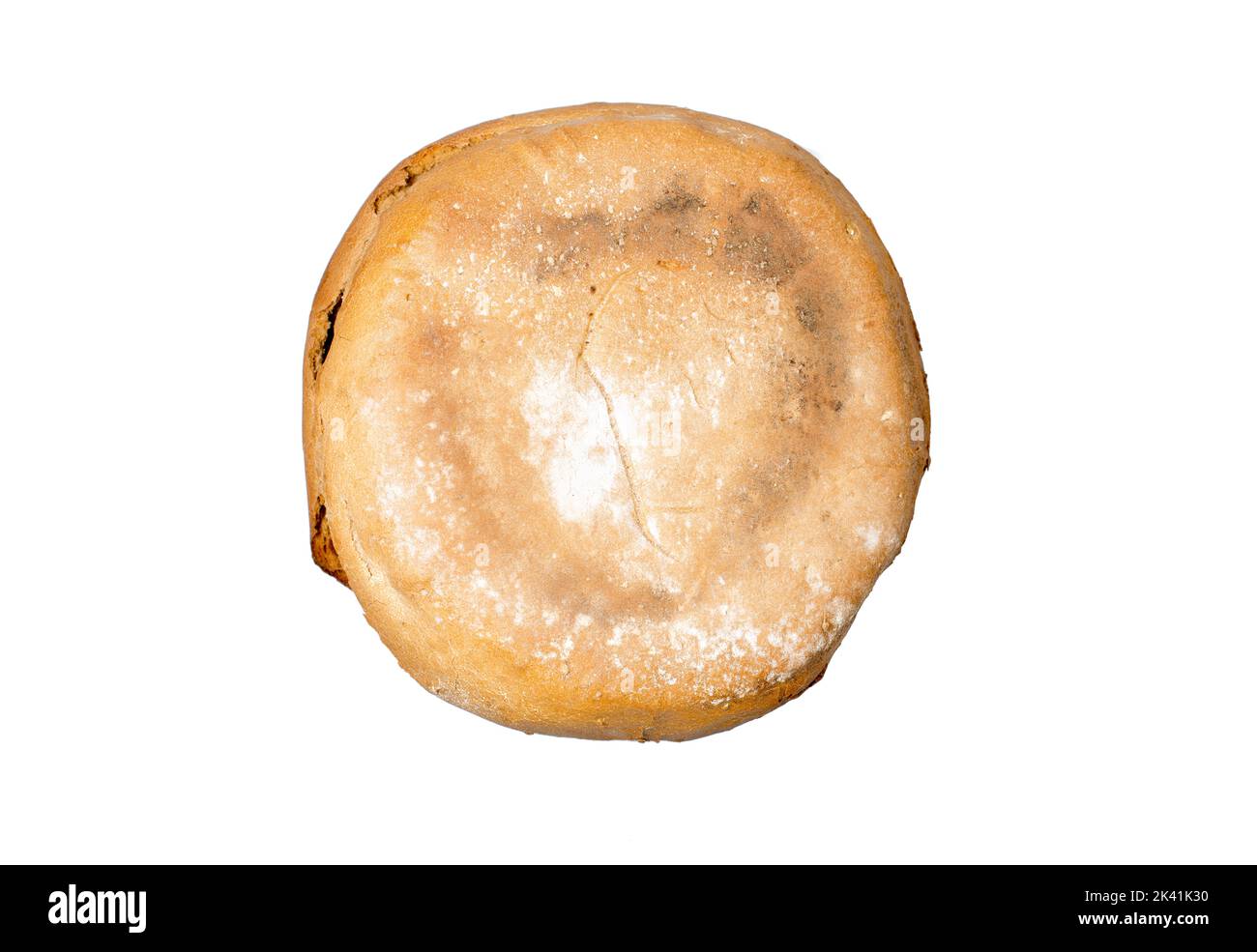 Traditional round bread isolated on white Stock Photo - Alamy