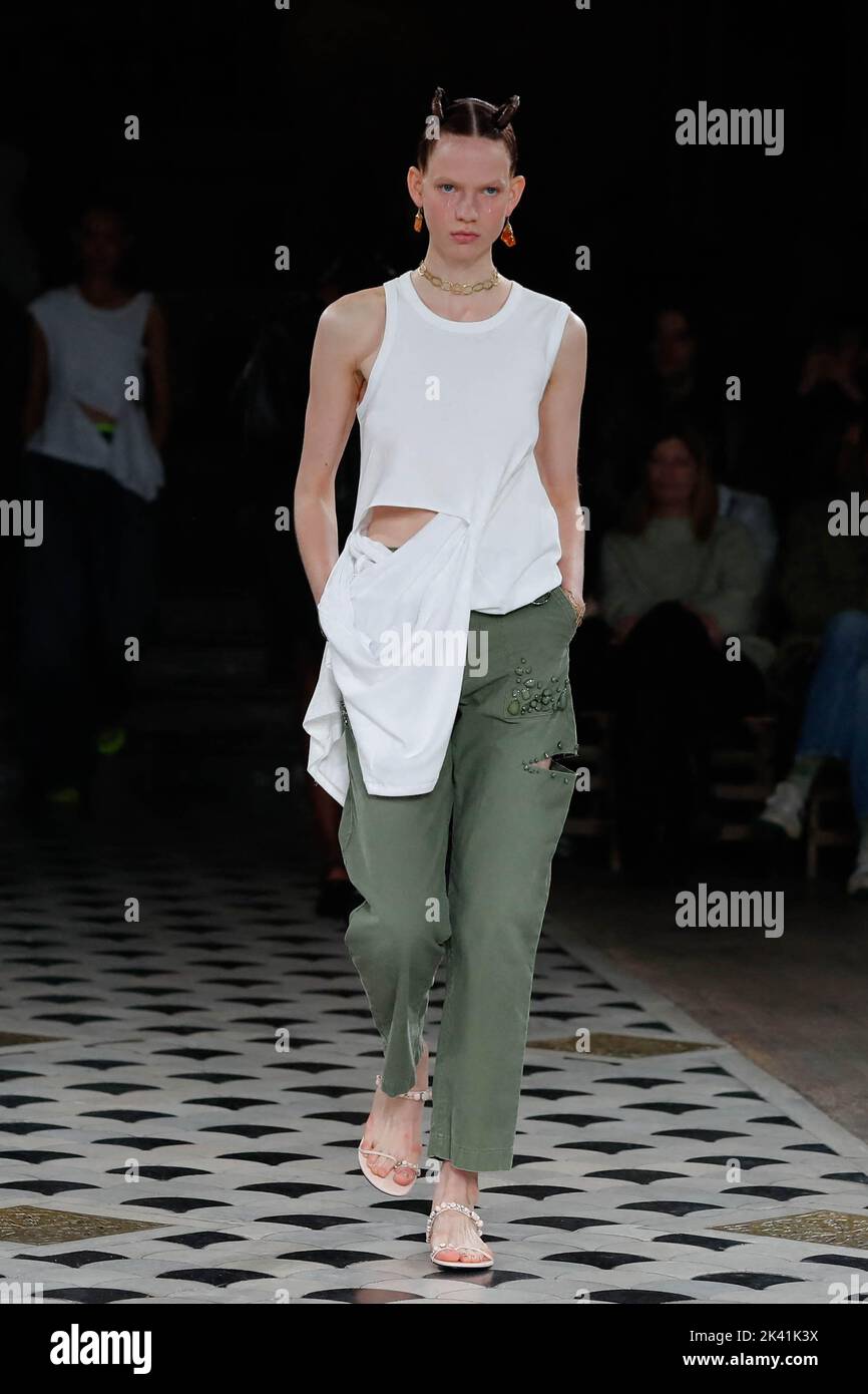 Model on the runway of Undercover fashion show during Paris Fashion ...