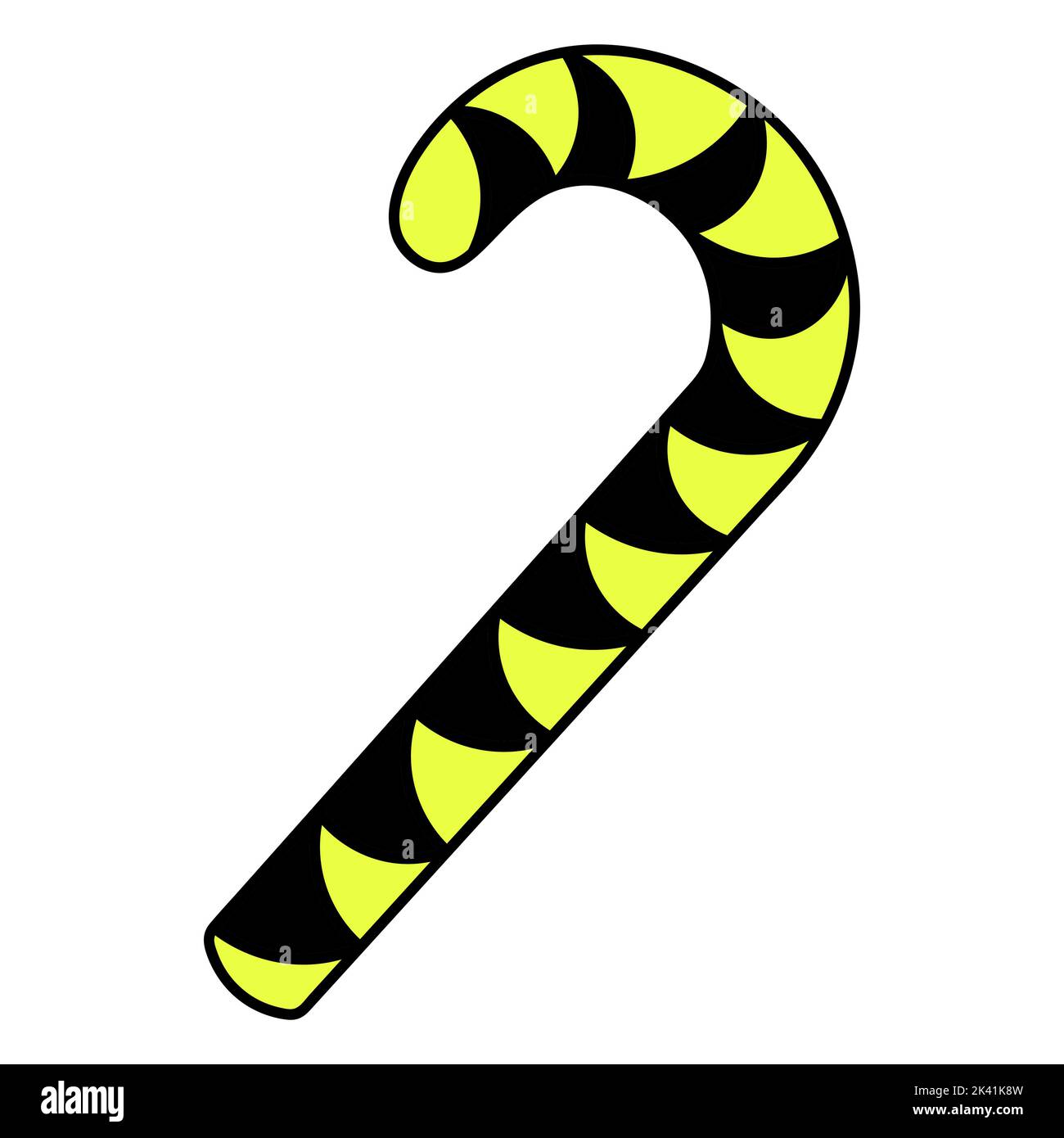 Sweet lollipop. Caramel stick in the shape of a sugar cane. The candy ...