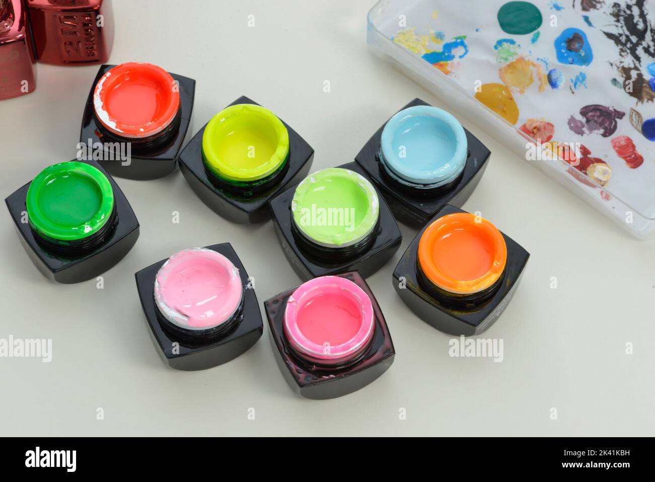 Fantastic color of uv gel nails Stock Photo - Alamy