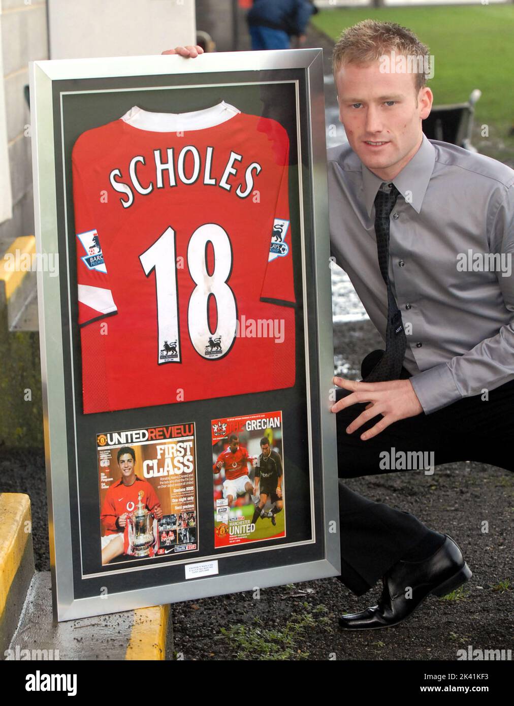 SALISBURY MIDFIELDER DANNY CLAY WITH HIS PRIZED PAUL SCHOLES SHIRT ...