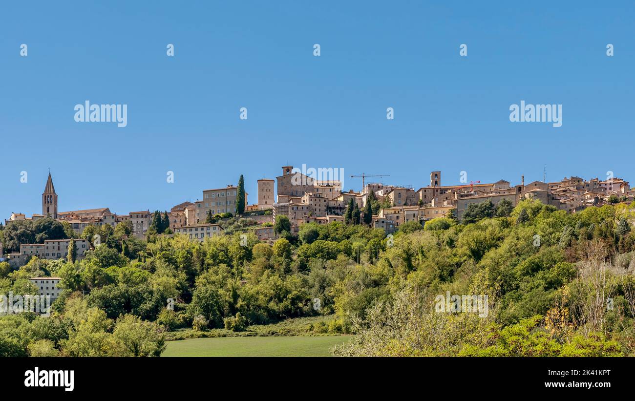 Panoramic view of the historic center of Todi, Perugia, Italy Stock ...