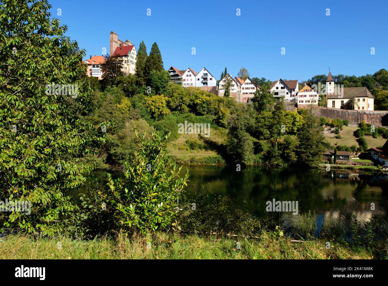 Berneck (part of Altensteig) in Northern Black Forest: View of town ...