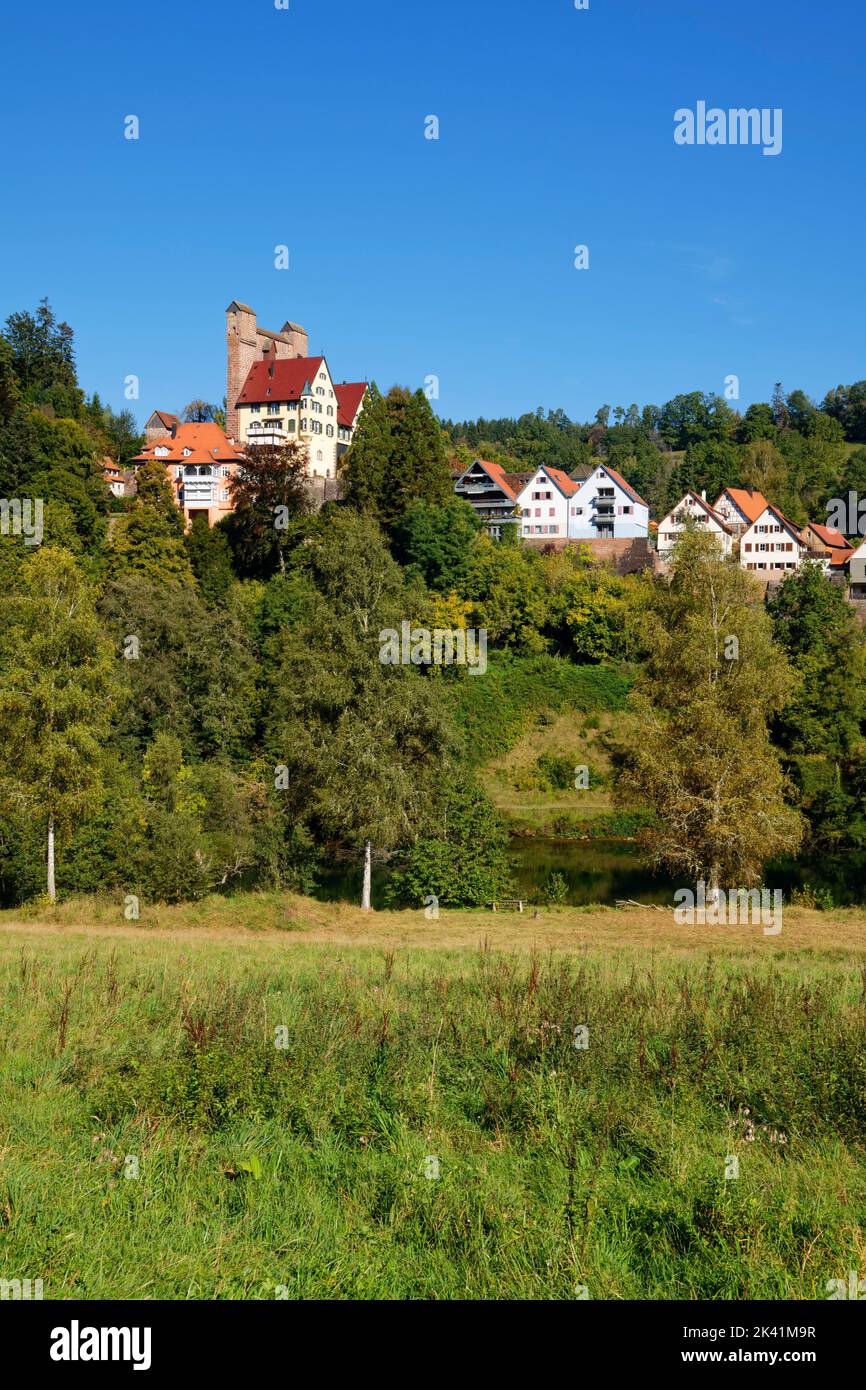 Berneck (part of Altensteig) in Northern Black Forest: View of town ...