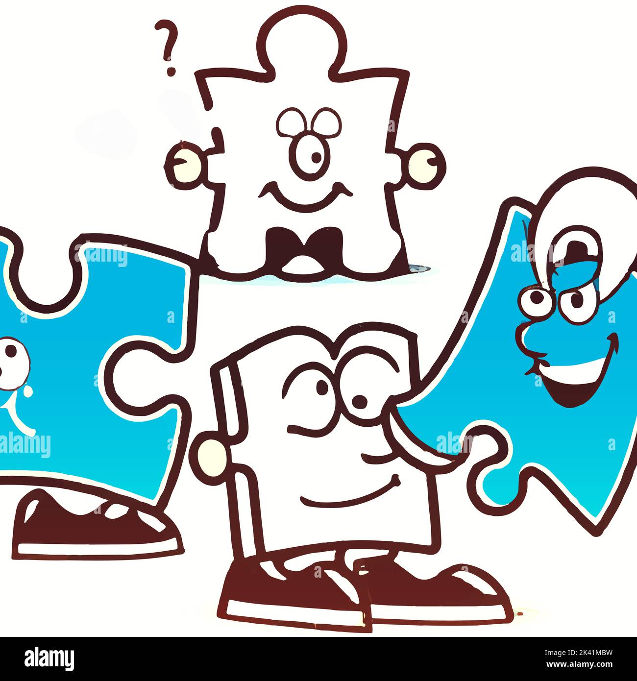 Children puzzle teamwork hi-res stock photography and images - Alamy