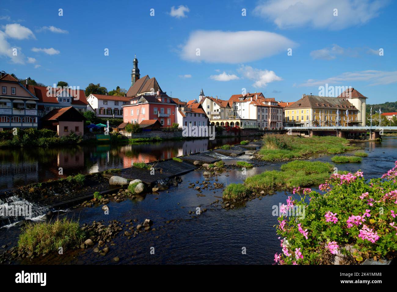 Gernsbach in Northern Black Forest: View of the town with river Murg, Rastatt district, Baden ...