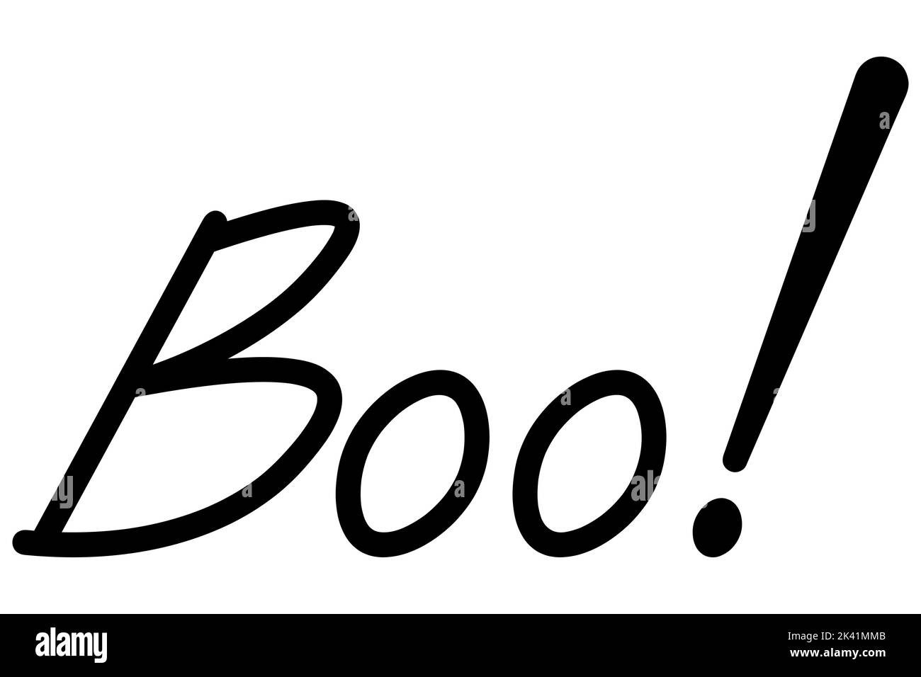 Boo. Lettering. Silhouette. Vector illustration. Frighten. Outline on ...