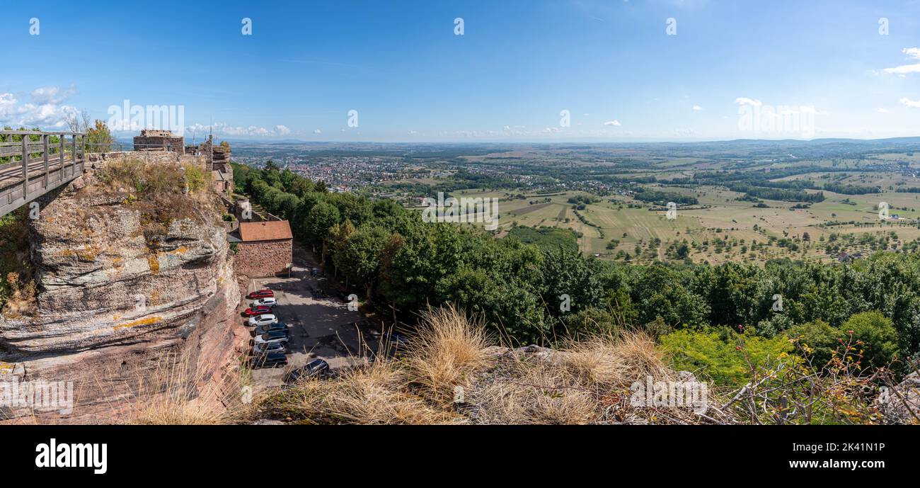 View of Haut-Barr Castle and the Alsace plain Stock Photo - Alamy