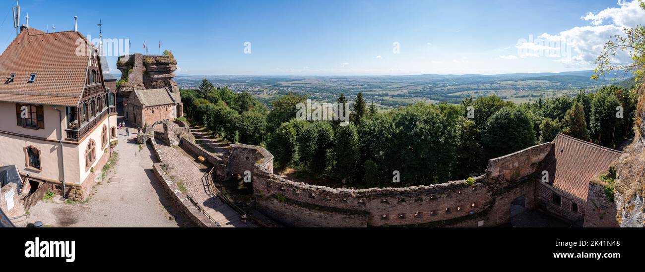 View of Haut-Barr Castle and the Alsace plain Stock Photo - Alamy