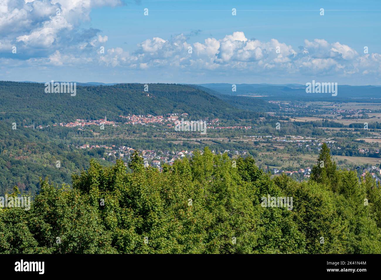 View of Haut-Barr Castle and the Alsace plain Stock Photo - Alamy