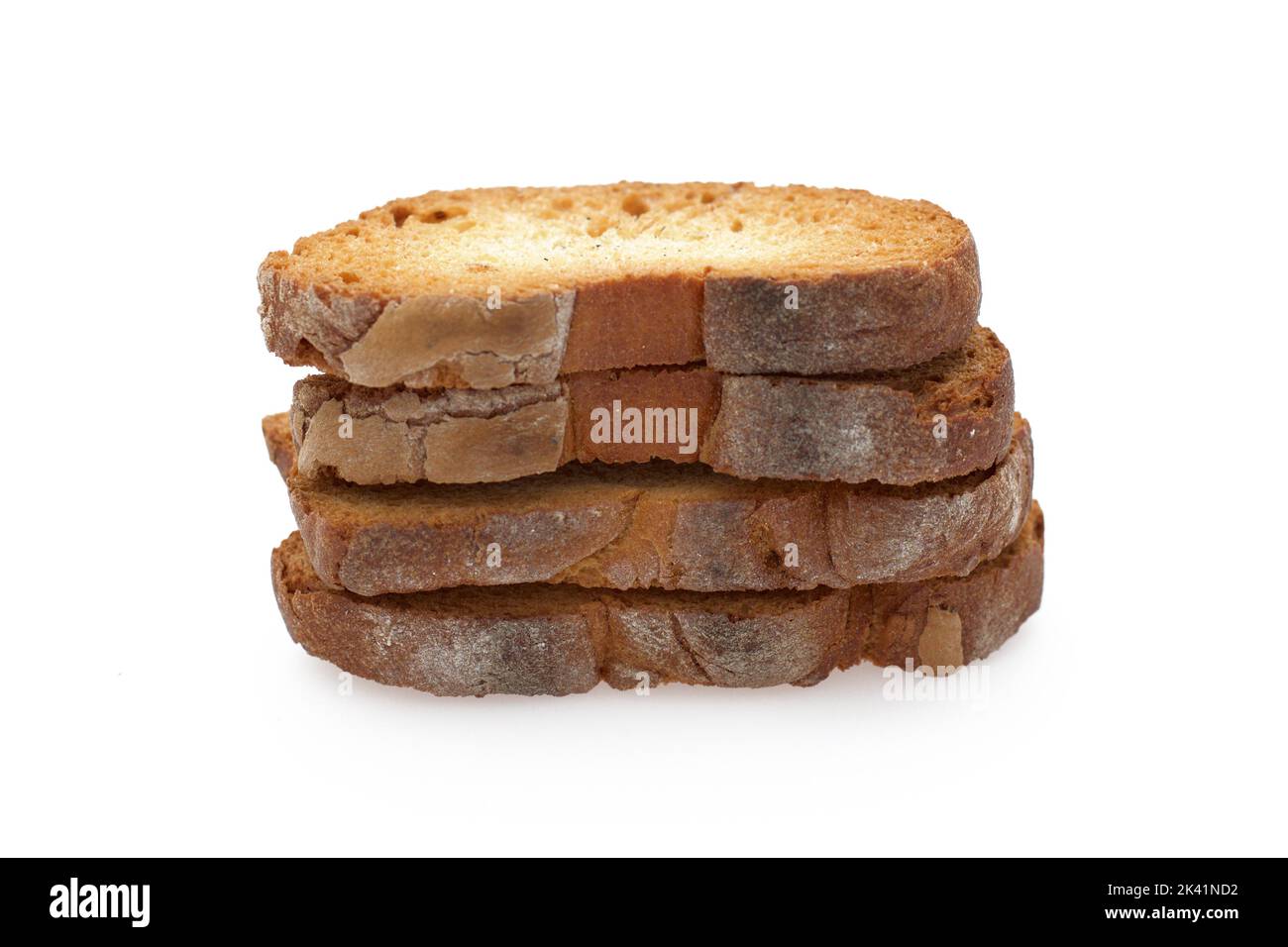Toasted bread on white background Stock Photo - Alamy