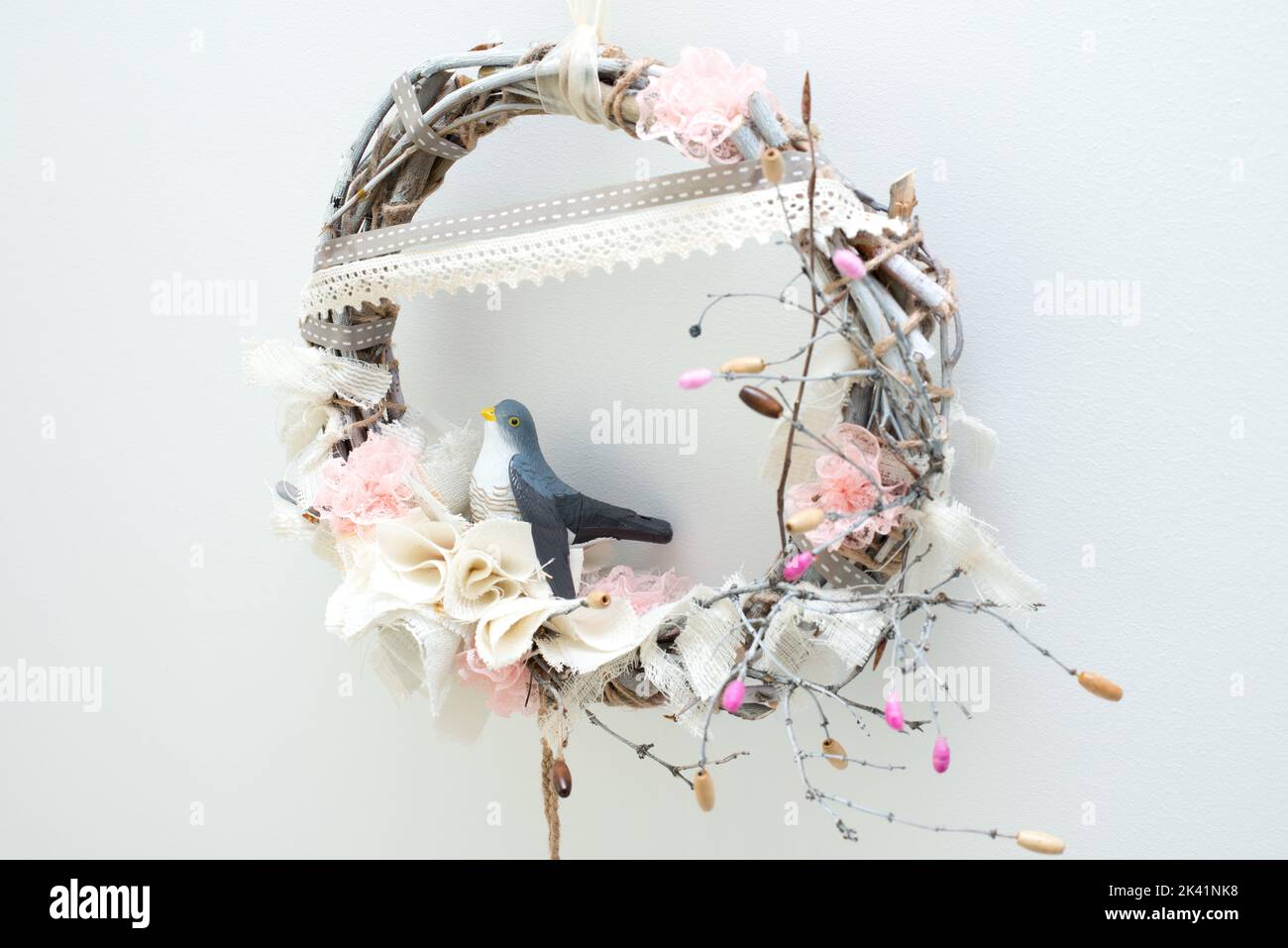 Wreath made of dried sticks Stock Photo - Alamy