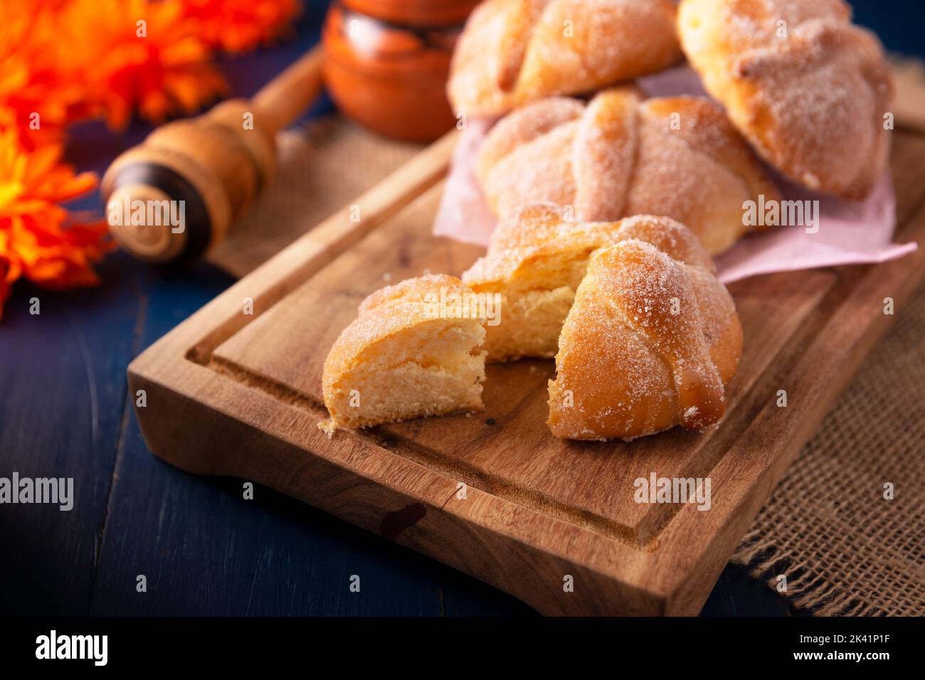 Pan de Muerto. Typical Mexican sweet bread that is consumed in the ...