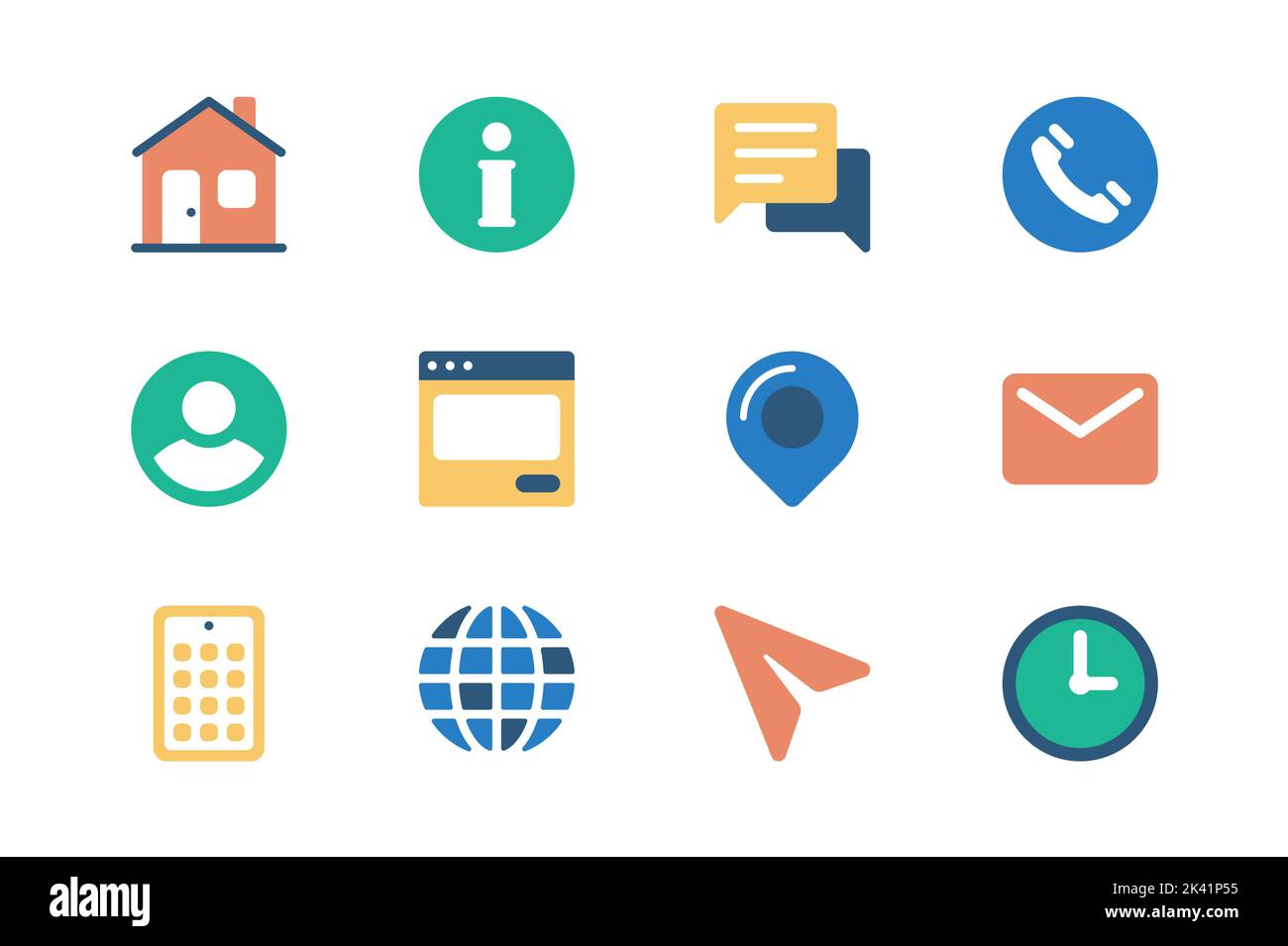Contact us icon pack hi-res stock photography and images - Alamy