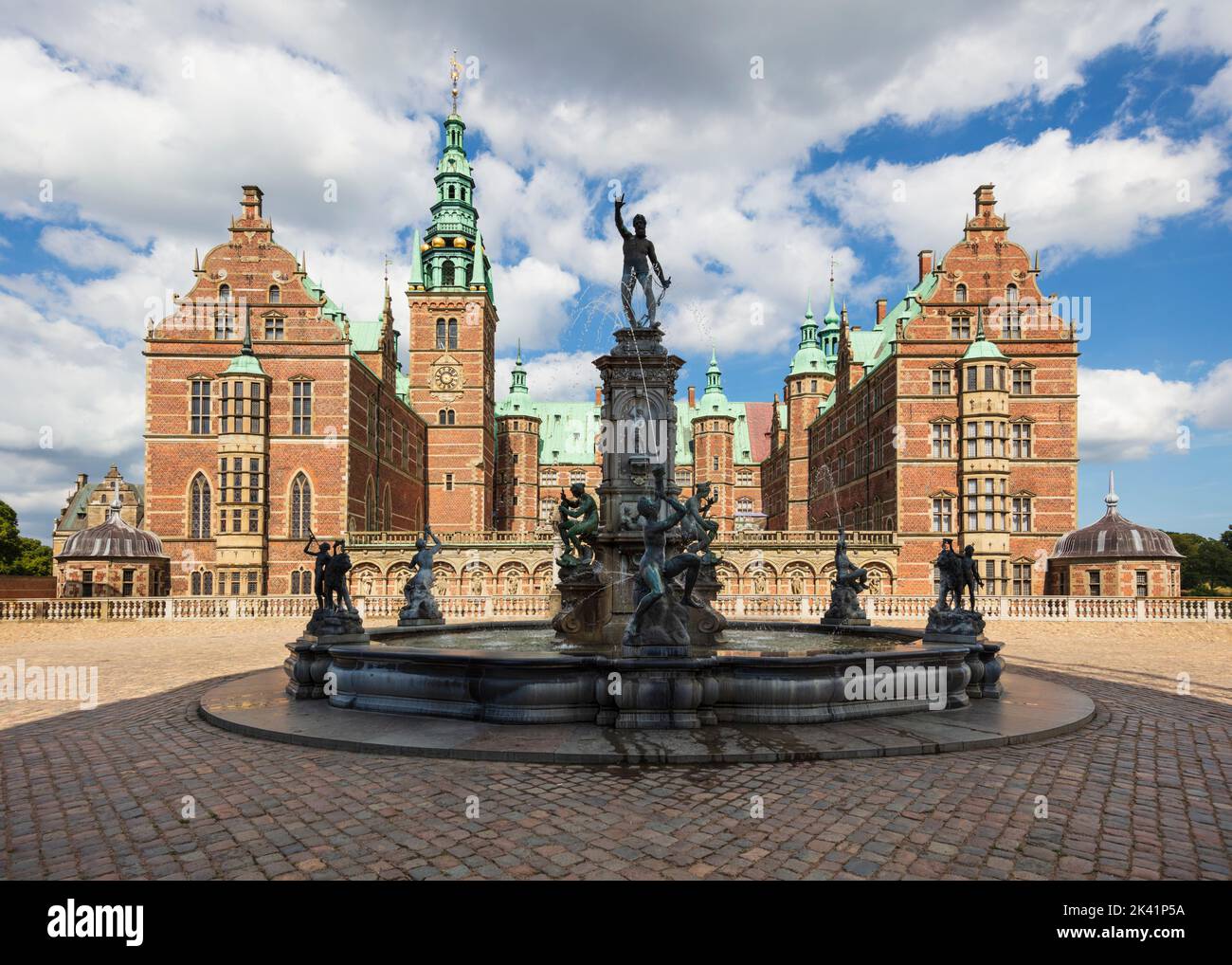 Neptune fountain inside Frederiksborg Castle, Hillerod, Zealand ...