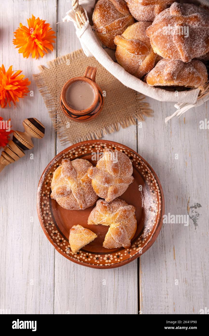 Pan de Muerto. Typical Mexican sweet bread that is consumed in the ...