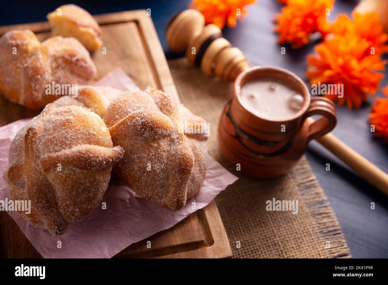 Pan de Muerto. Typical Mexican sweet bread that is consumed in the ...