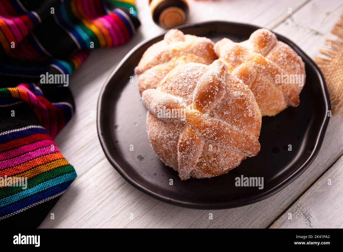 Pan de Muerto. Typical Mexican sweet bread that is consumed in the ...