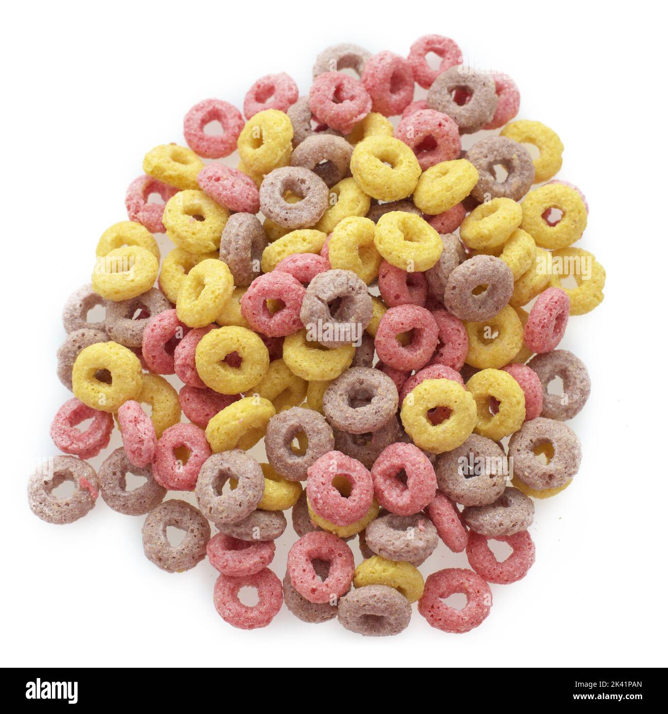 Colorful cereal on white background Stock Photo - Alamy