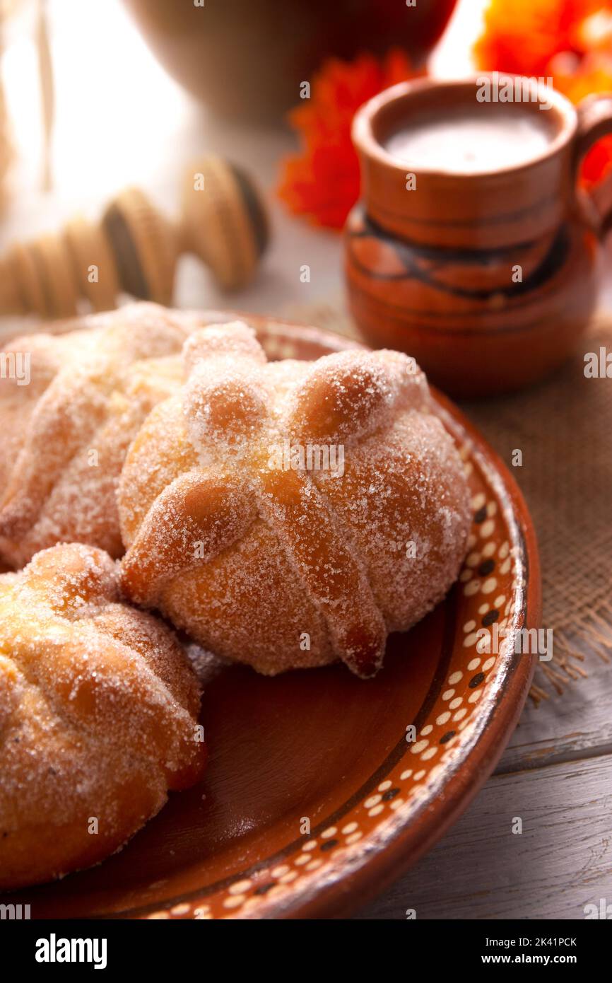 Pan de Muerto. Typical Mexican sweet bread that is consumed in the ...