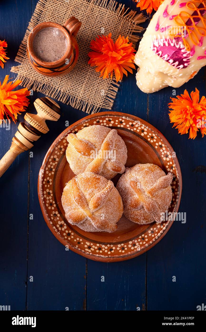 Pan de Muerto. Typical Mexican sweet bread that is consumed in the ...