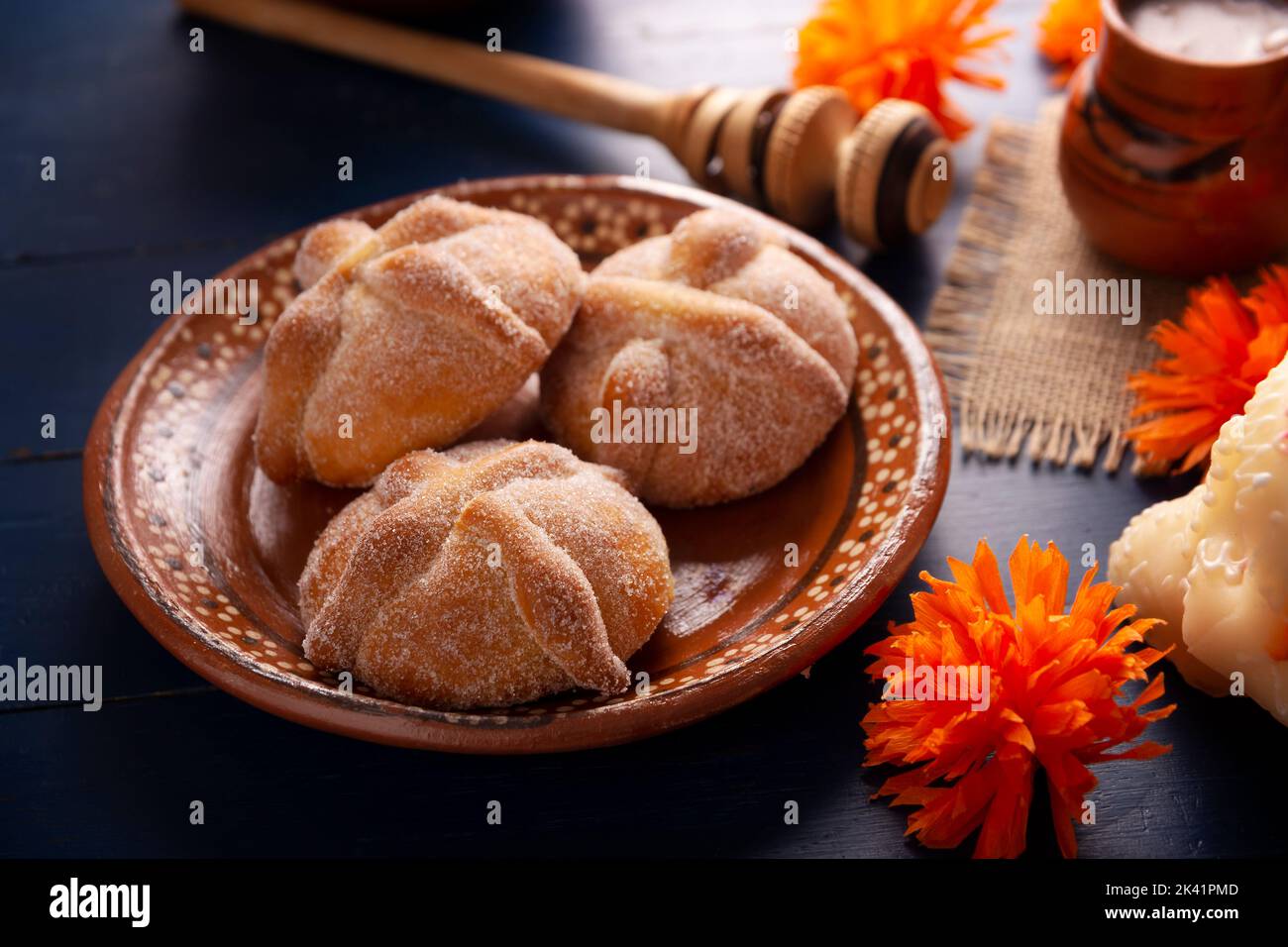 Pan de Muerto. Typical Mexican sweet bread that is consumed in the ...