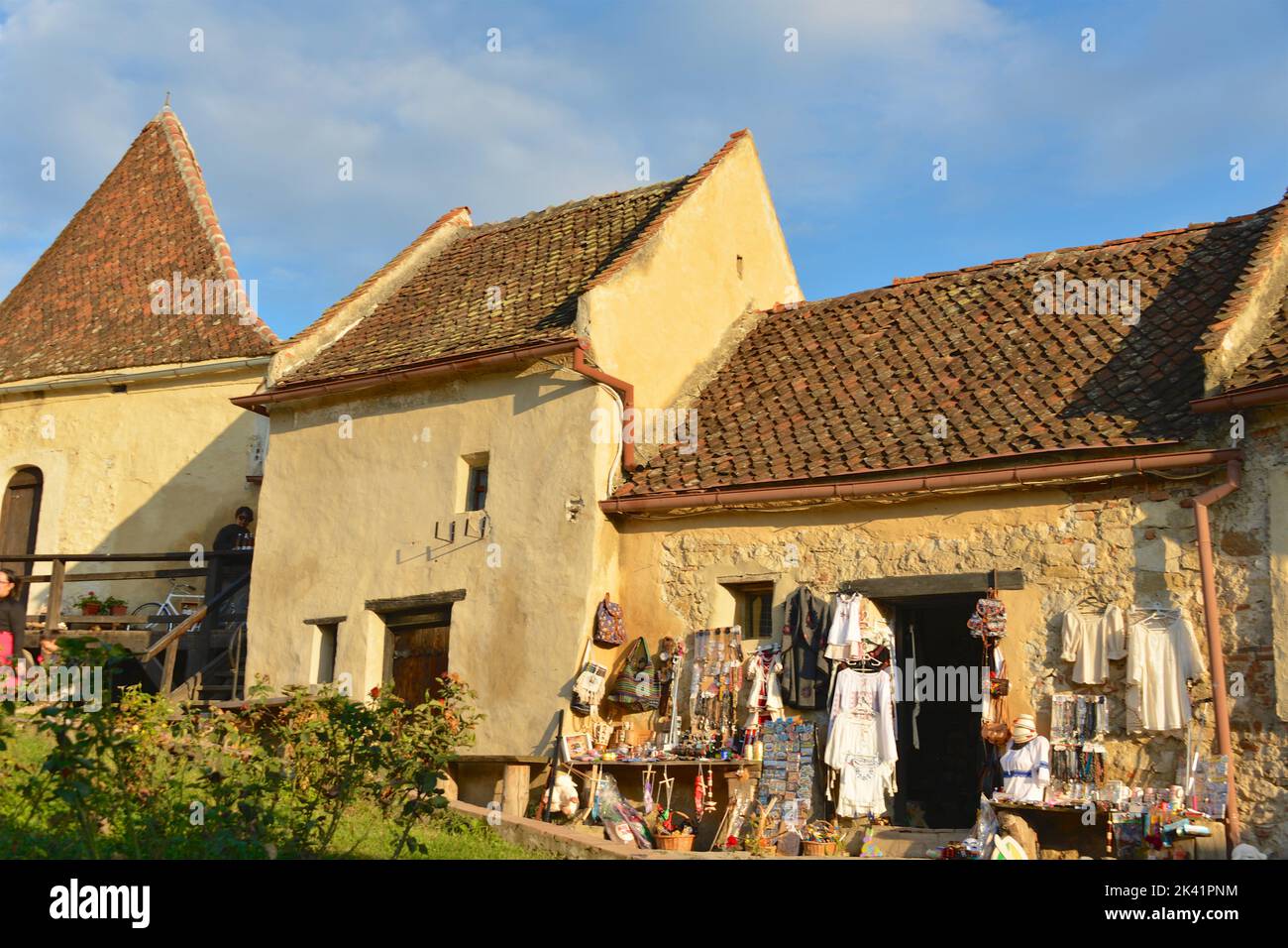 Old houses inside of Medieval saxon fortress Rosenau Stock Photo - Alamy