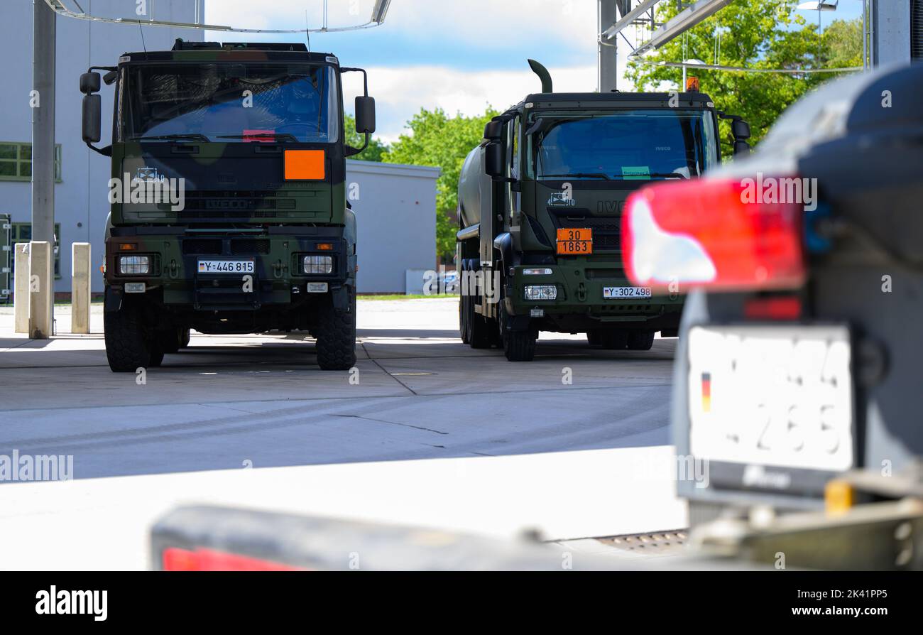 20 September 2022, Lower Saxony, Faßberg: Tanker of the German Armed ...