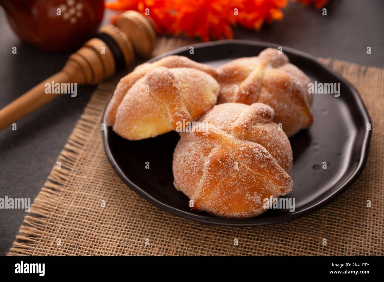 Pan de Muerto. Typical Mexican sweet bread that is consumed in the ...