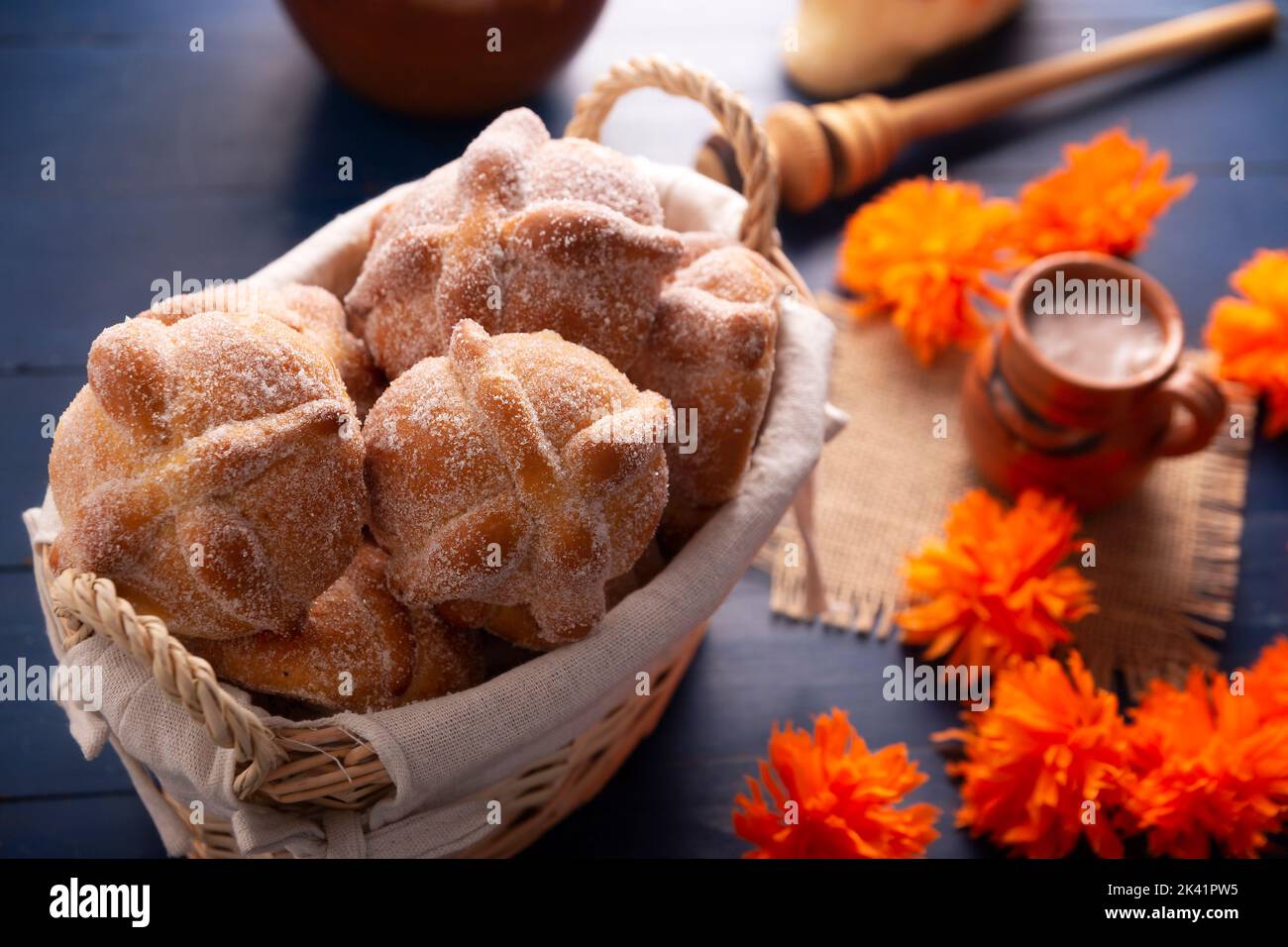 Pan de Muerto. Typical Mexican sweet bread that is consumed in the ...