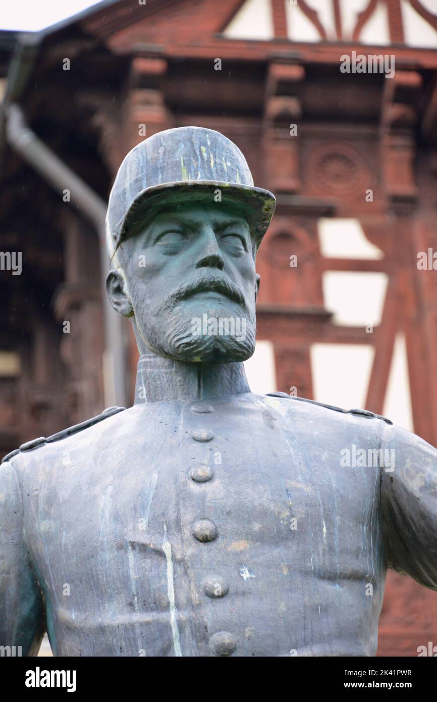 Peles Castle ; Statue of King Carol I., Romania, Transilvania ...