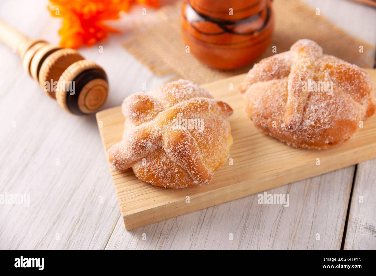 Pan de Muerto. Typical Mexican sweet bread that is consumed in the ...