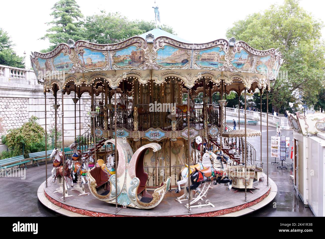 Beautiful carousel in Paris, near Sacre Coeur Stock Photo - Alamy