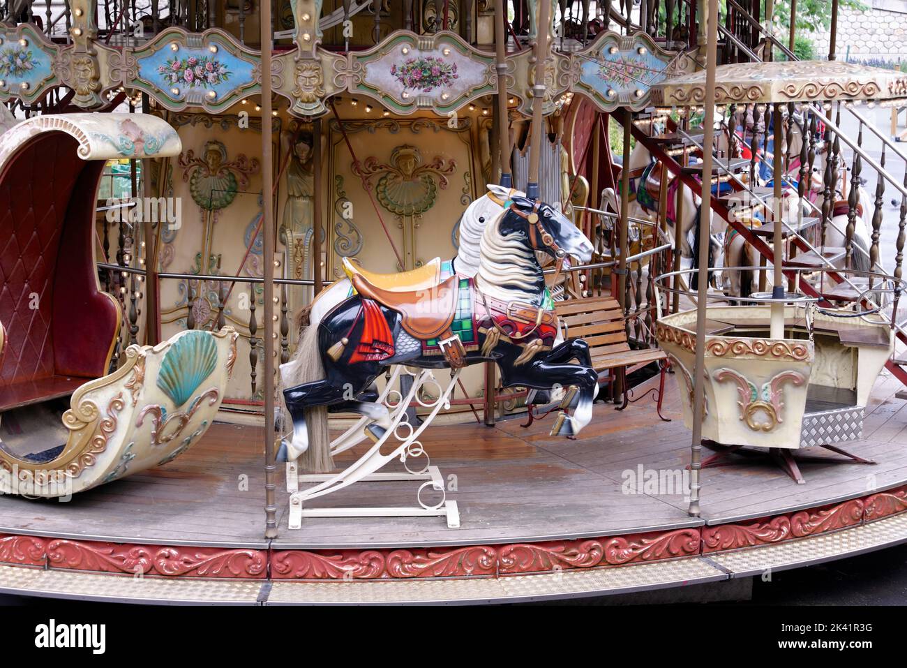 Vintage carousel. Photo taken in Paris, France Stock Photo - Alamy