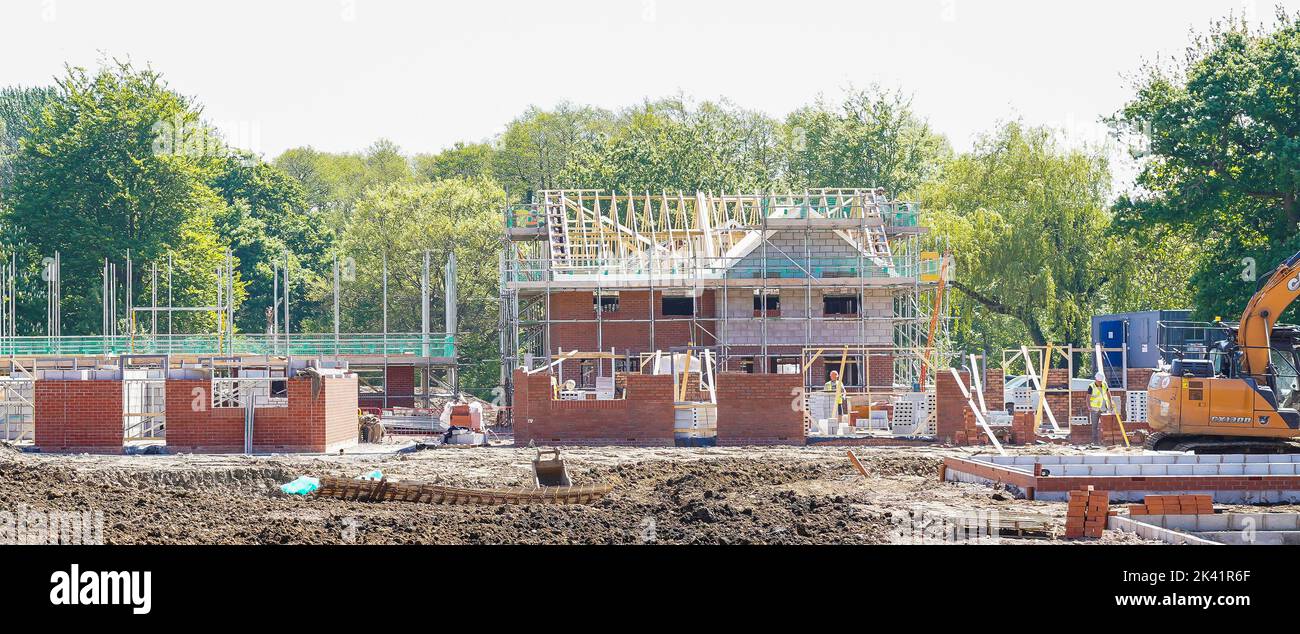 Newbuild houses being built on new development site in UK Stock Photo ...