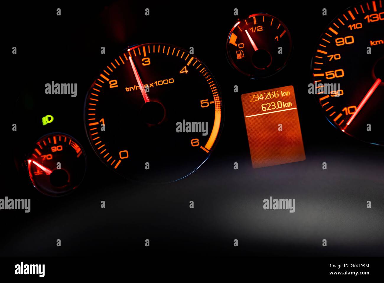 Red Car Tachometer in the dark. Symbol of speed Stock Photo - Alamy