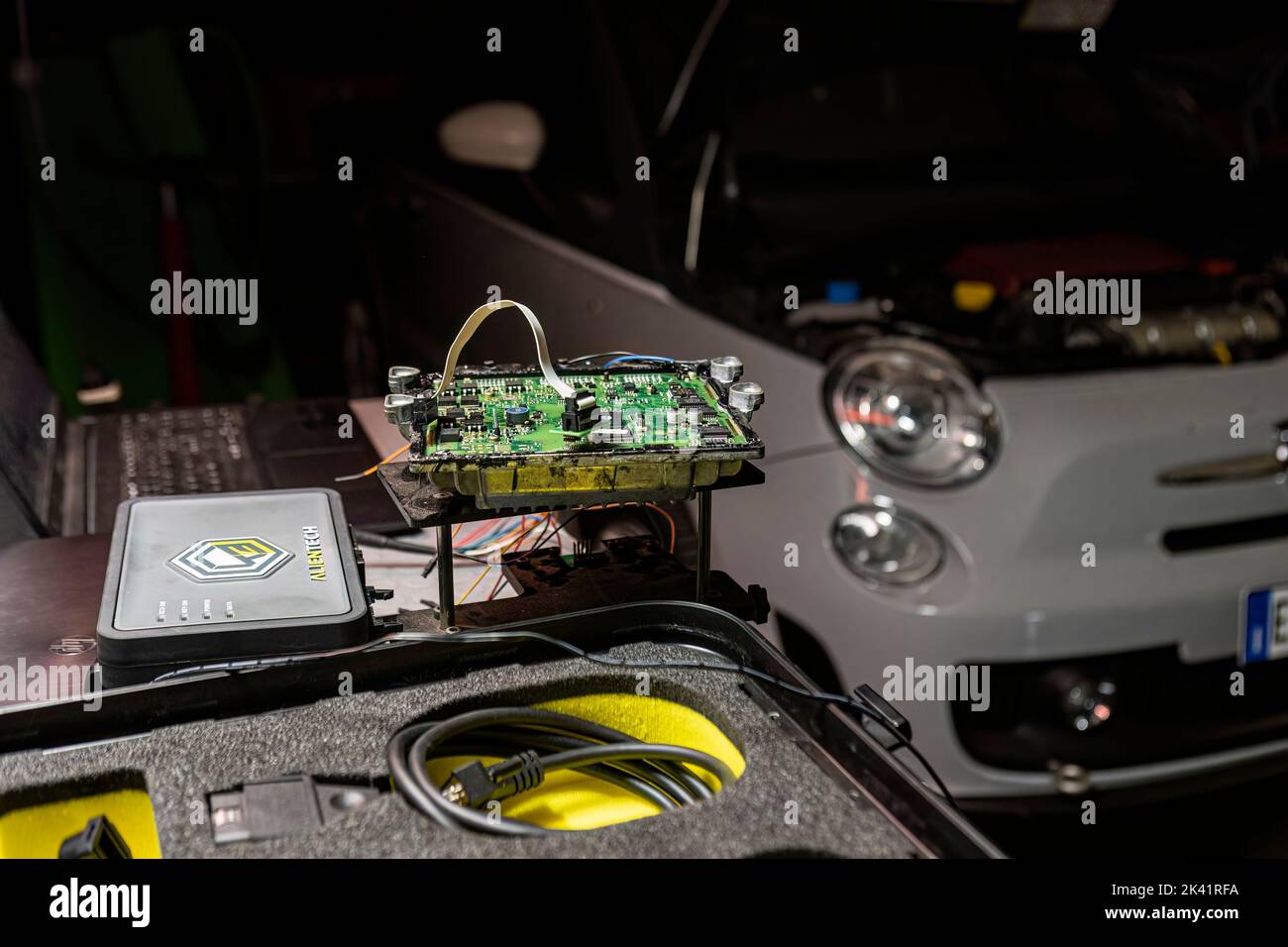 Rome, Italy 29 september 2022: Tuning Car Ecu electronic. Detail of Car ...
