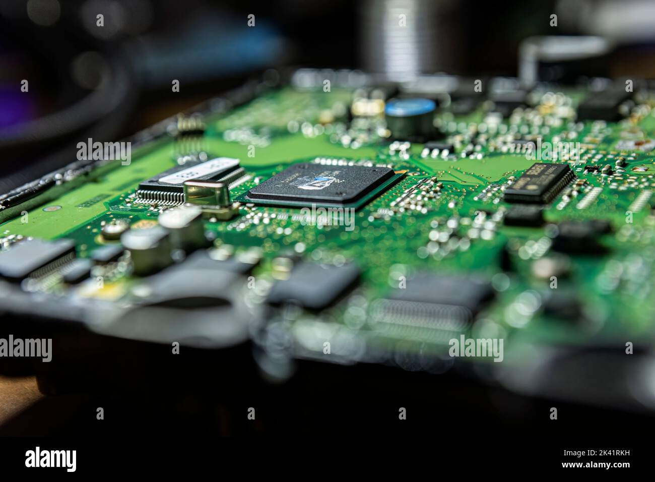 Rome, Italy 29 september 2022: Car Ecu Detail with visible components ...
