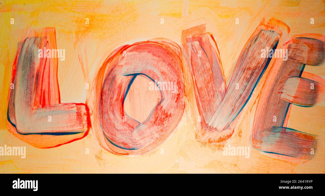 Hand drawn text made with watercolor Stock Photo - Alamy