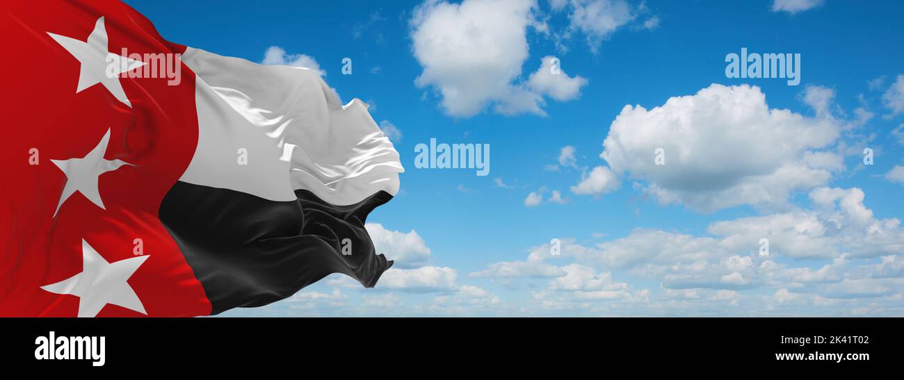 flag of Republic of the Rio Grande, America at cloudy sky background ...