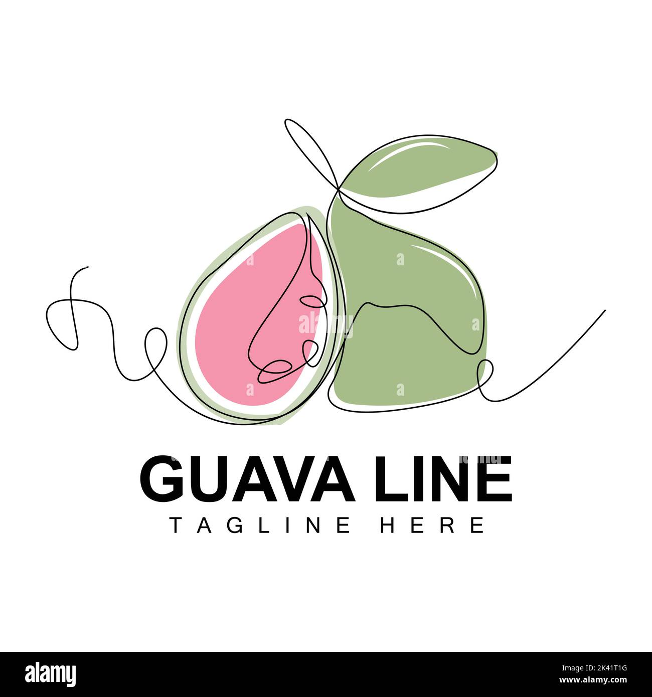 Green guava leaf Stock Vector Images - Alamy