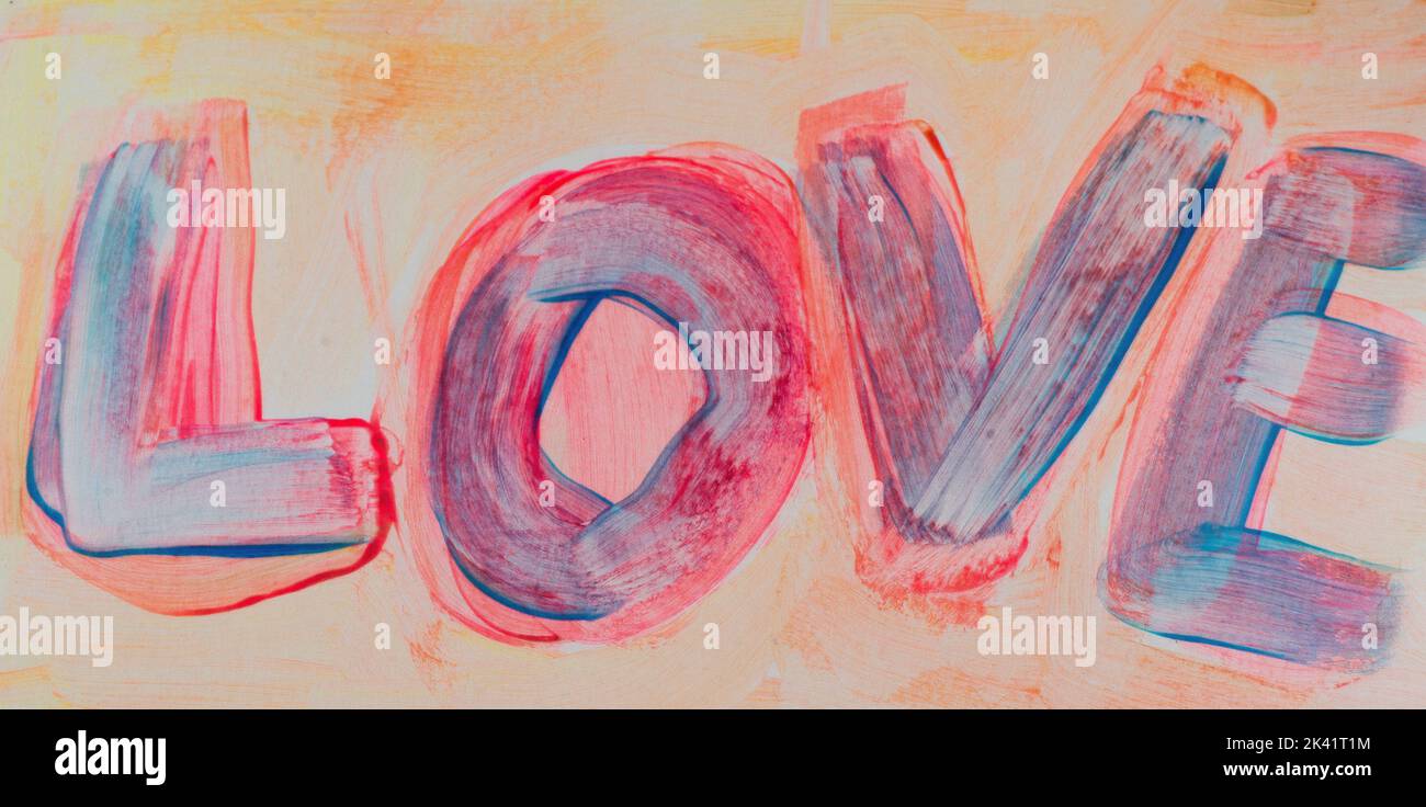 Hand drawn text made with watercolor Stock Photo - Alamy